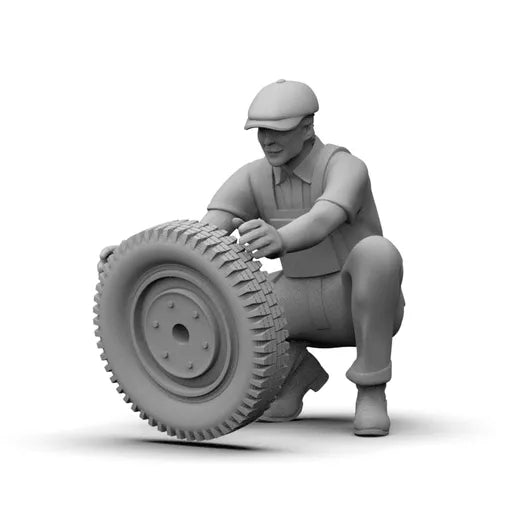 MM4169 Male Garage worker with Tyre – Scale Scenery And Figures