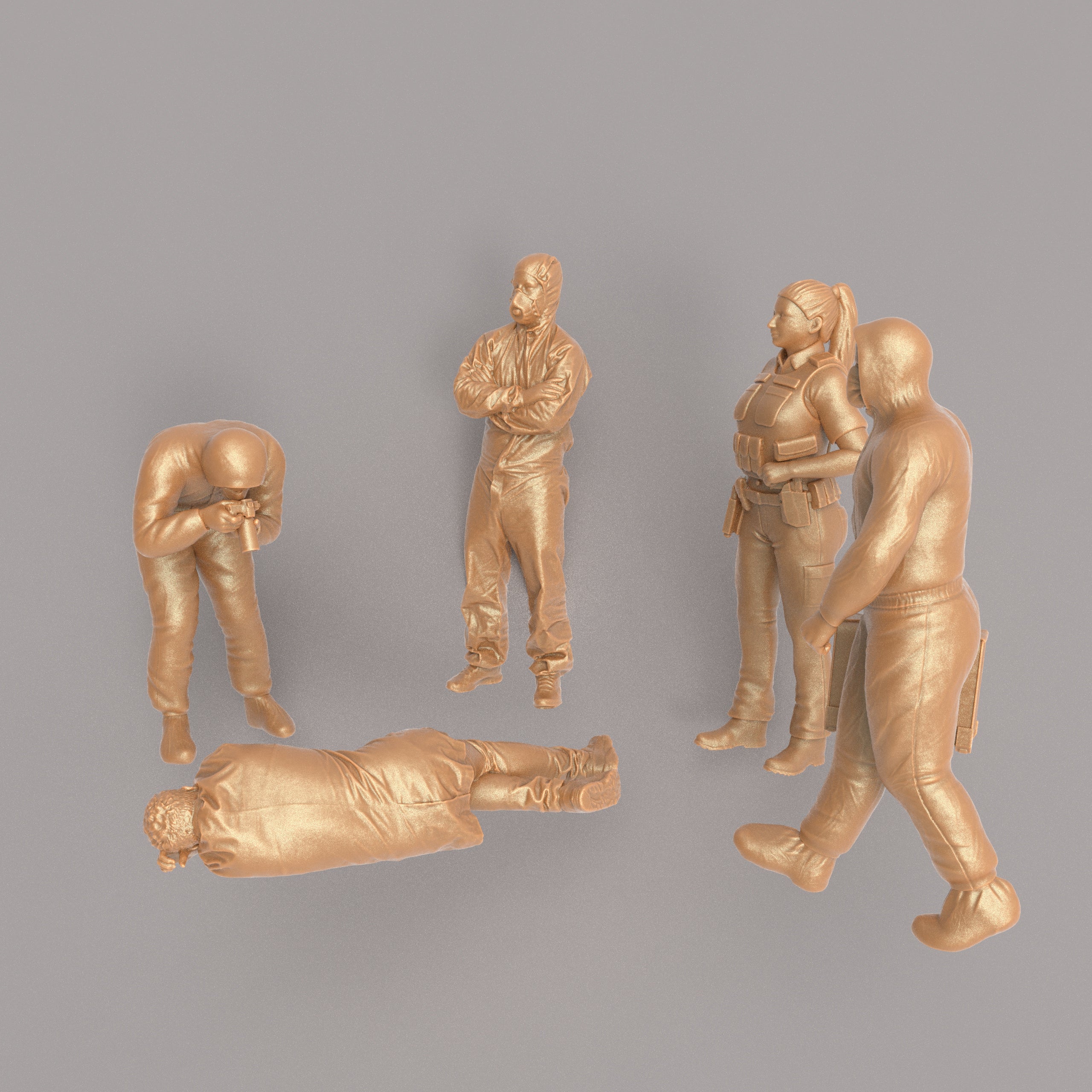 MM1056 Police Crime Scene 5 Figure's – Scale Scenery And Figures