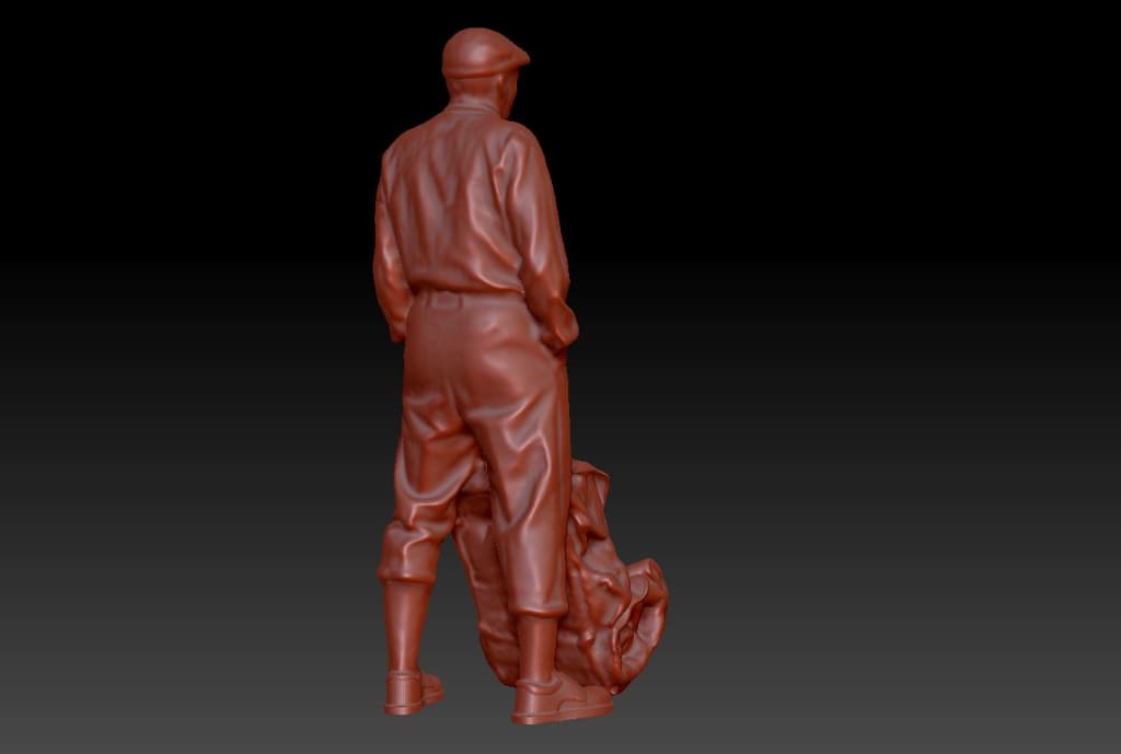 DSP192 Older Male with Rucksack on Floor – Scale Scenery And Figures