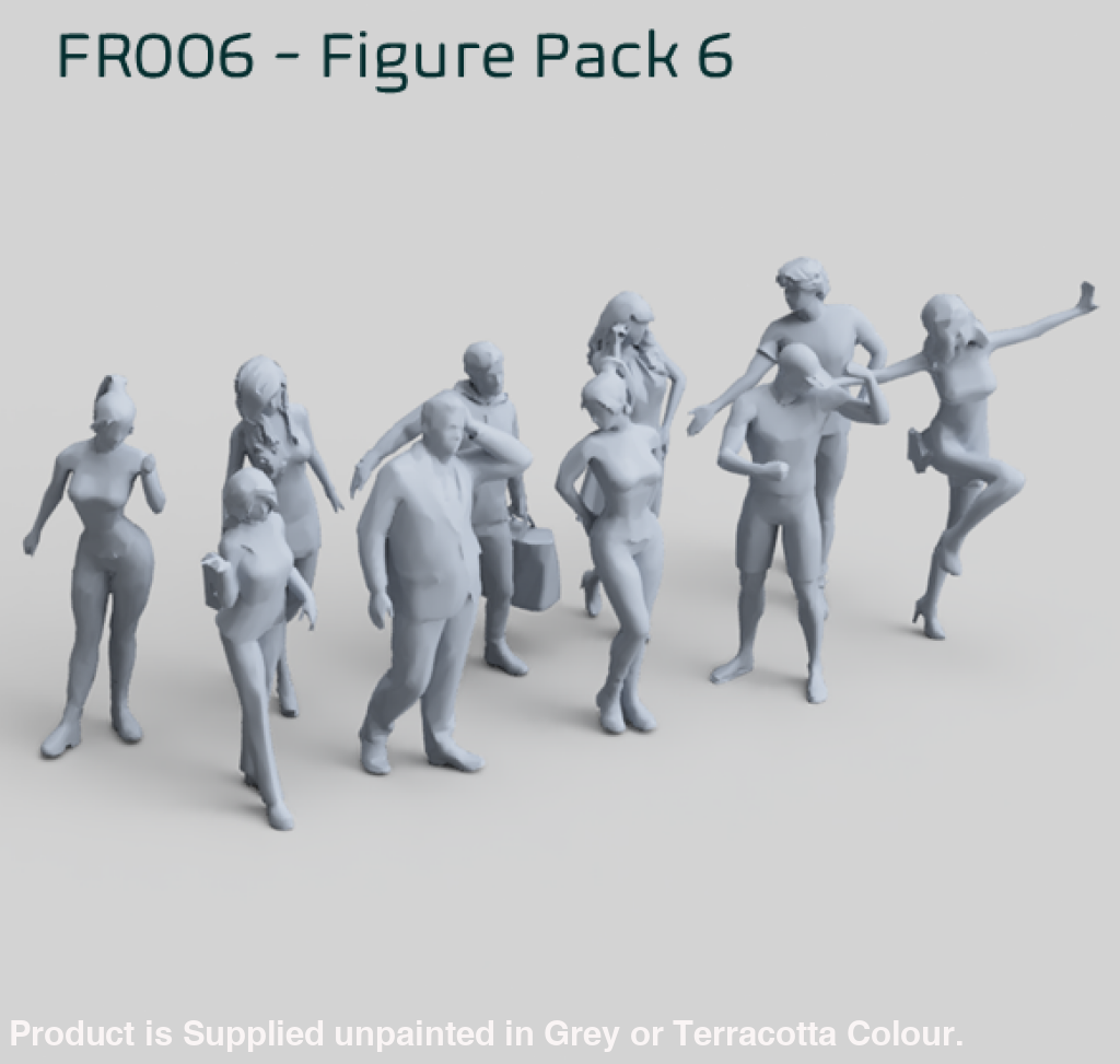 FR006 Standing Figure Pack 6 – Scale Scenery And Figures