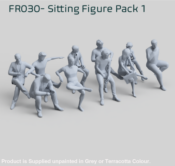 FR030 Sitting Figure Pack 1 – Scale Scenery And Figures