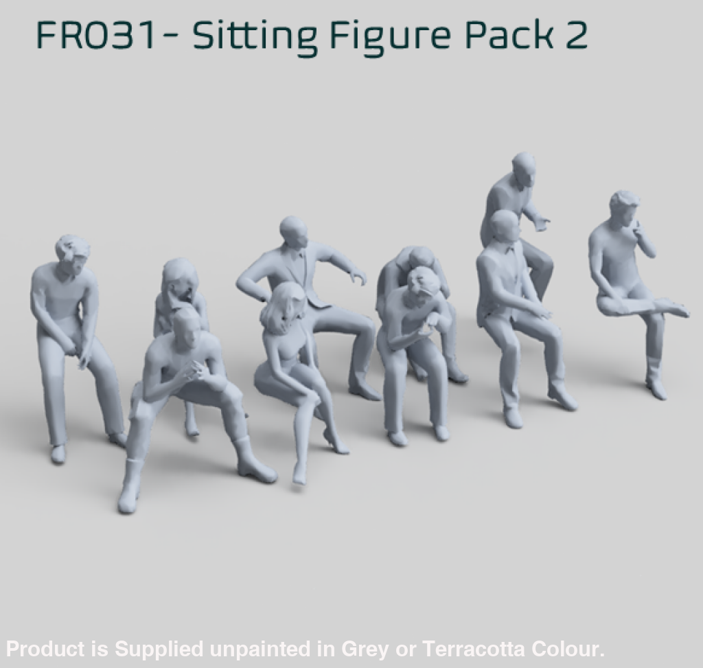 FR031 Sitting Figure Pack 2 – Scale Scenery And Figures