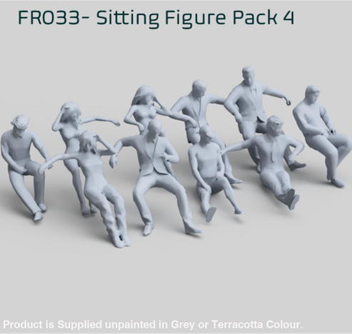 FR033 Sitting Figure Pack 4 – Scale Scenery And Figures