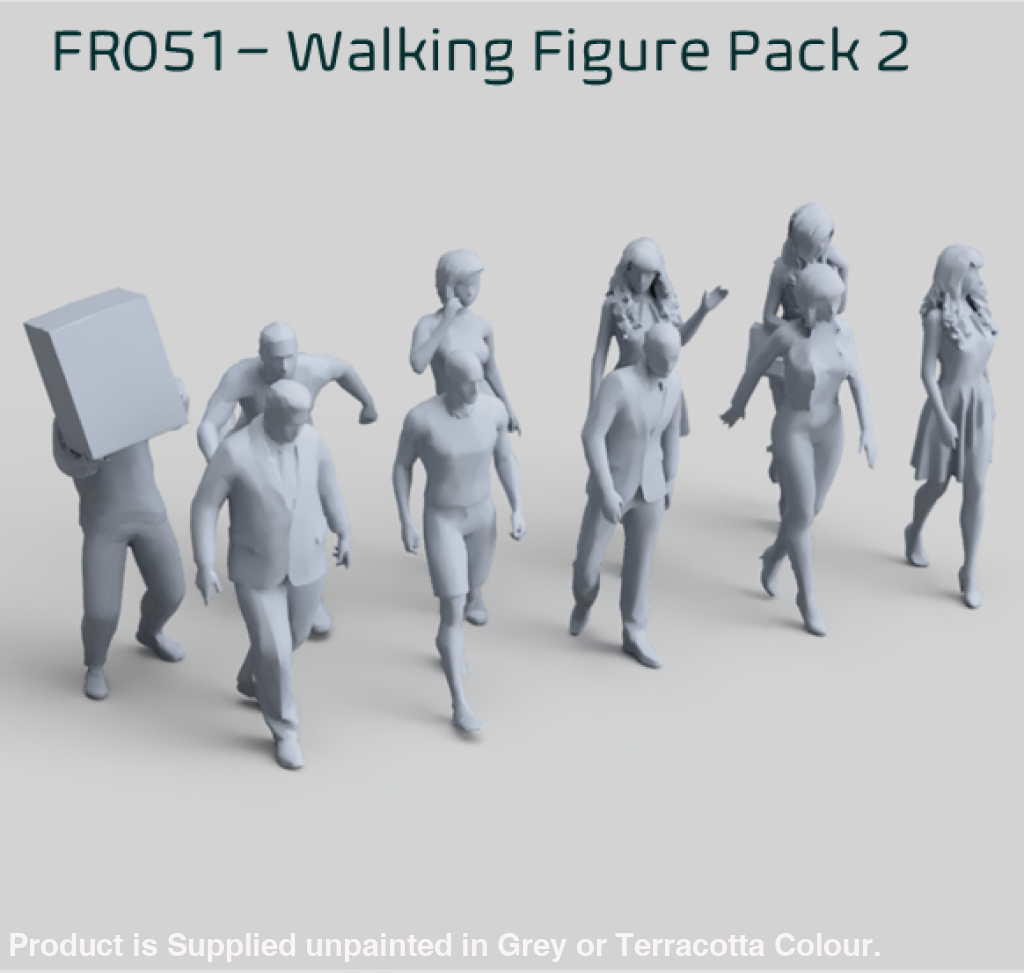 FR051 Walking Figure Pack 2 – Scale Scenery And Figures