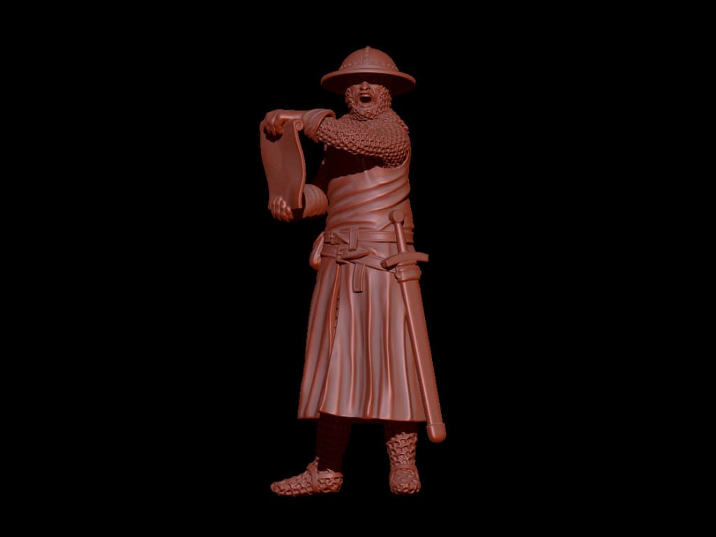 NCM031 “Hear ye, hear ye!”, Medieval soldier reading scroll – Scale ...