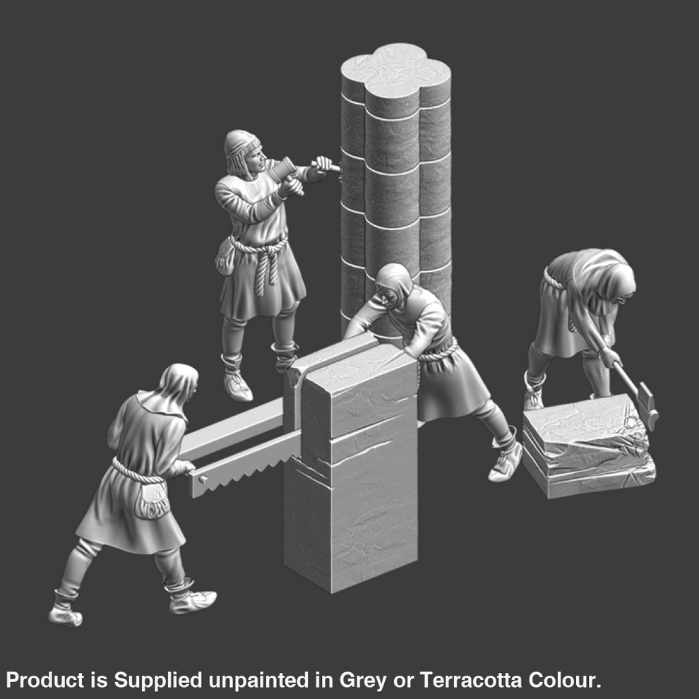 NCM153 Medieval Mason Workers – Scale Scenery And Figures